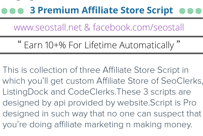 Collection of 3 Premium Affiliate Store SeoClerks, ListingDoc & CodeClerks, Earn 10+USD per Day ...