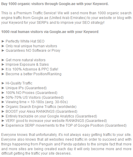 I send 1000 visitors via Google. ae Keyword to your website for $6 ...